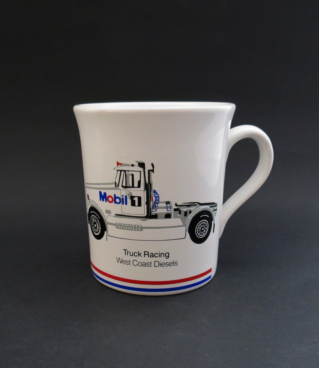 1980s Vintage Mobil Oil Motorsport Mug west Coast Diesels - Etsy