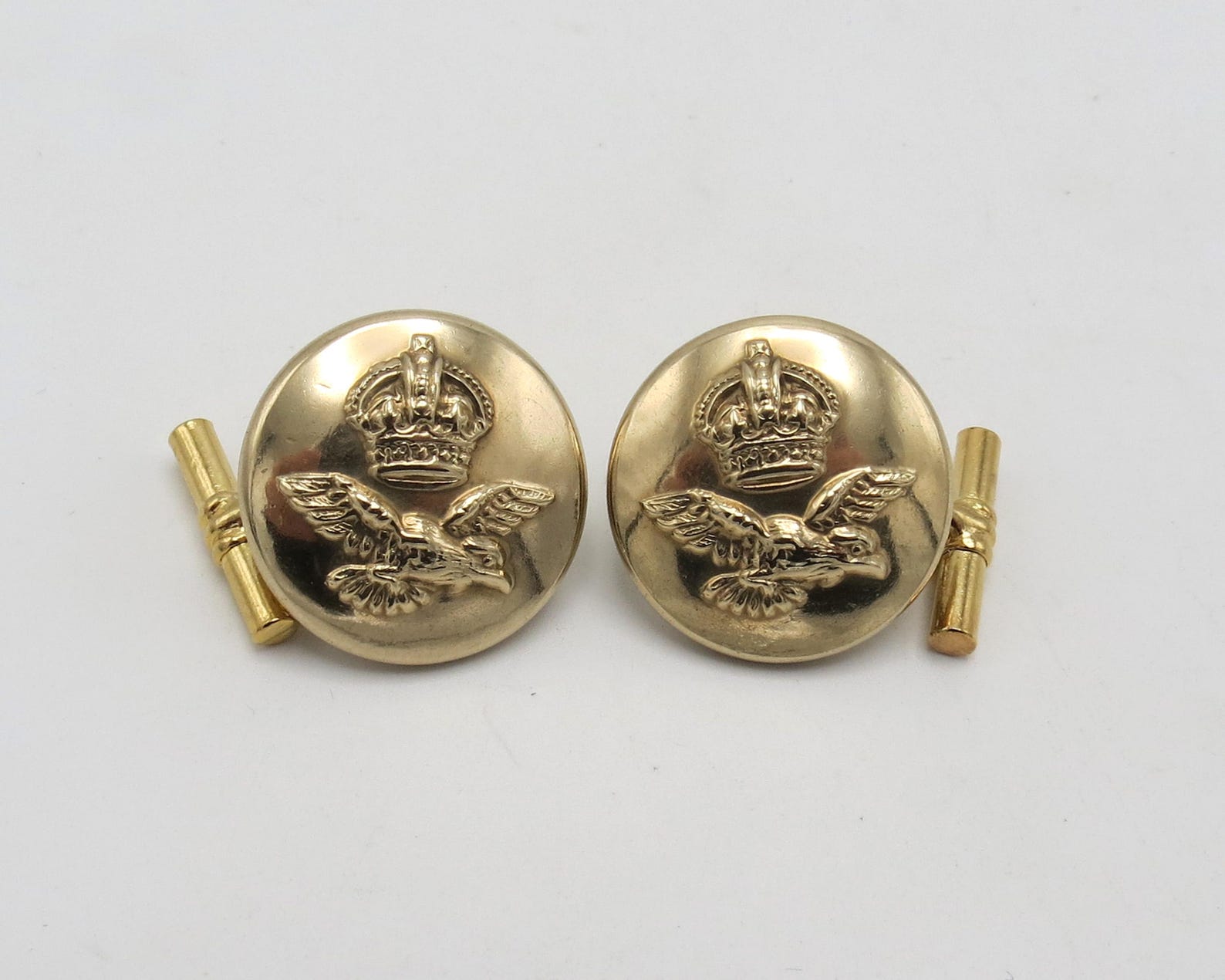 Vintage WW2 Royal Air Force (RAF) Button Chain Link Cufflinks – 23.5mm ...