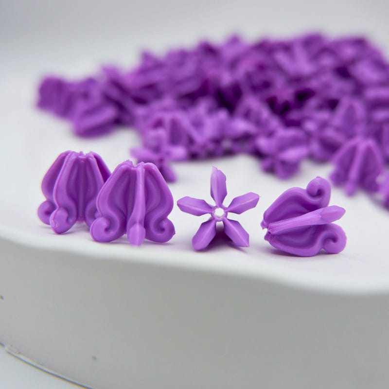 Purple Flower Beads - Etsy