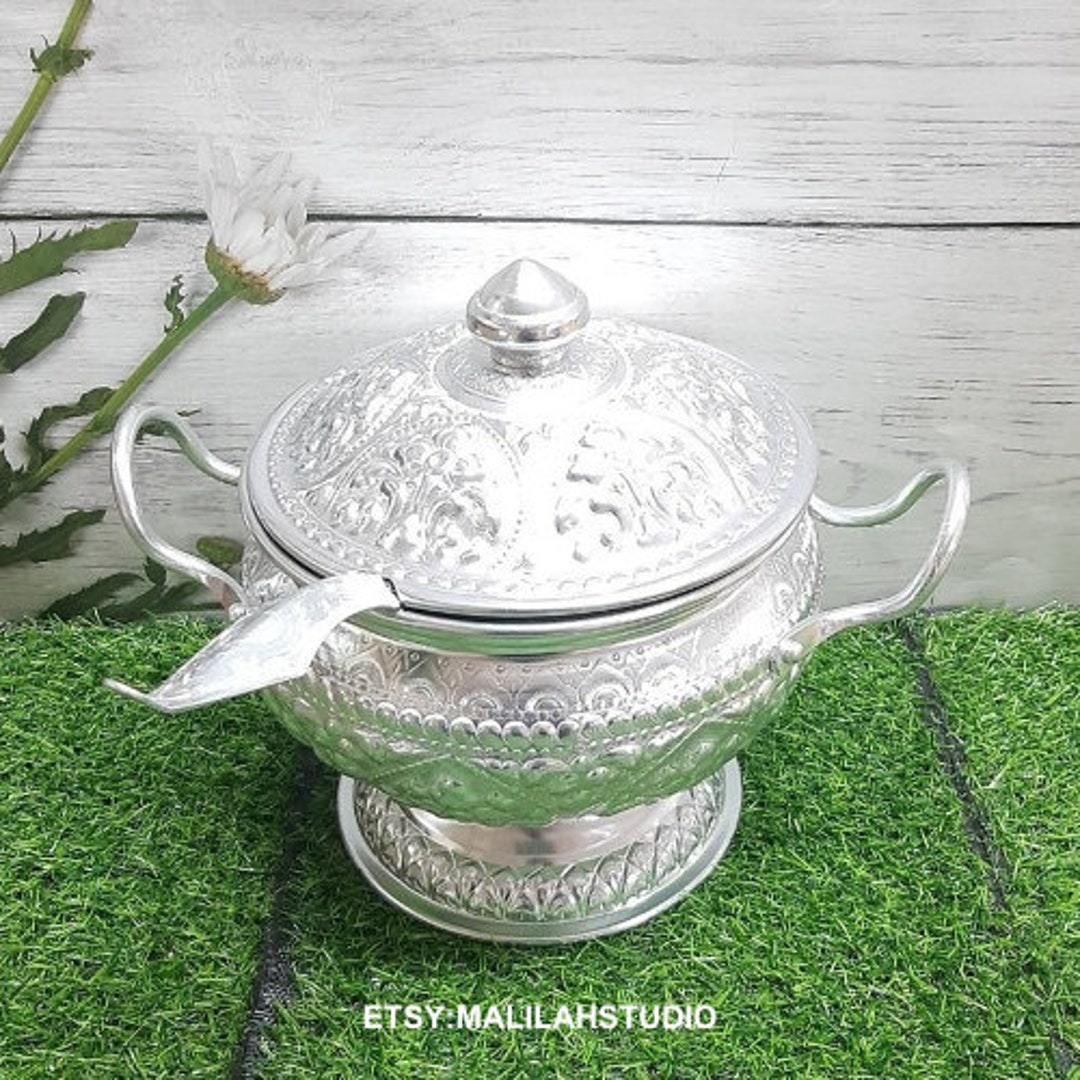 Thai Aluminum Rice Bowl Set: Traditional Kitchenware Dinnerware - Etsy