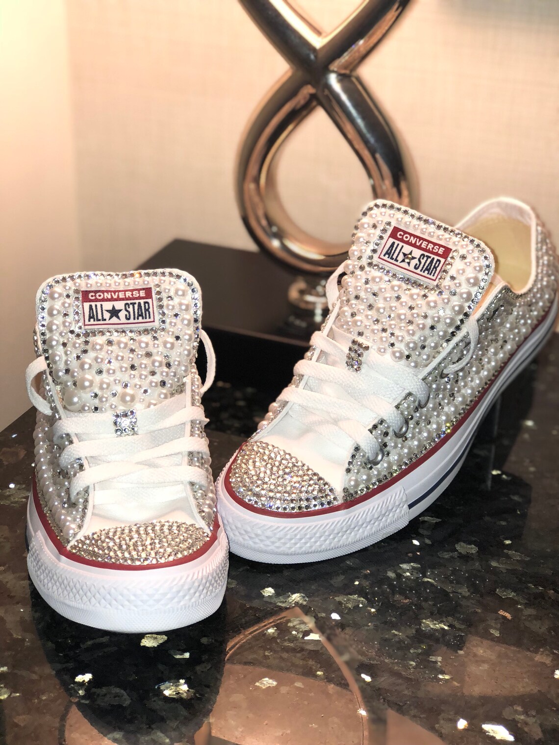 Custom Bridal Bedazzled Converse Wedding Shoes Swarovski - Etsy