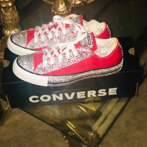 Red Custom Bling Converse - Etsy