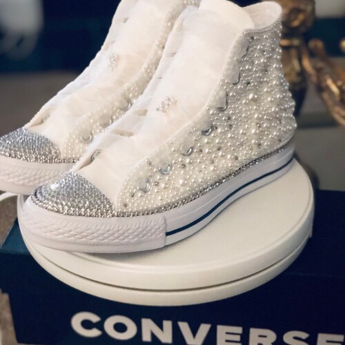 Custom Bridal Bedazzled Converse Wedding Shoes Swarovski - Etsy