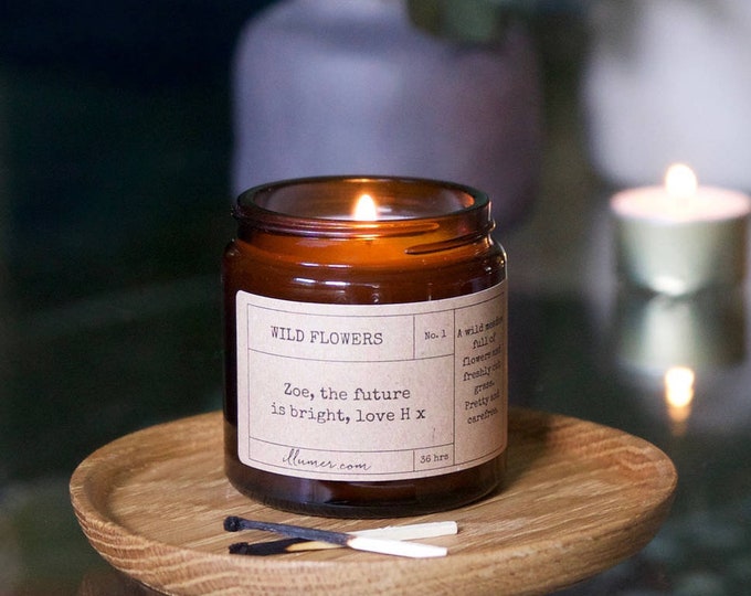 Personalised Note Apothecary Candle, Scented Soy Candle - Etsy
