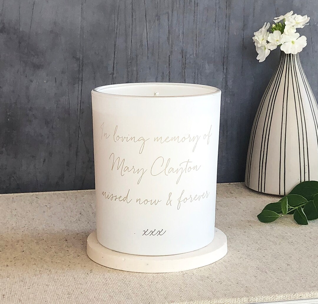 In Loving Memory Gift, Sympathy Engraved Scented Candle, Remembrance ...