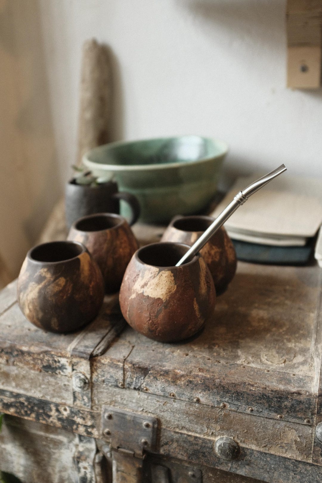 Handmade Ceramic Yerba Mate Cup Gourd Calabaza With Beige Glaze 180ml ...