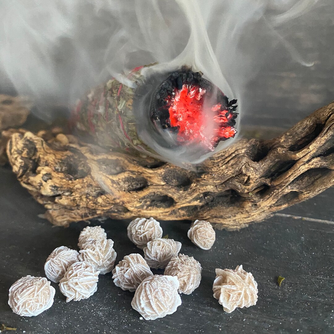Desert Roses Gypsum Selenite Balls Sage Smudge Stick Alters Shrines ...