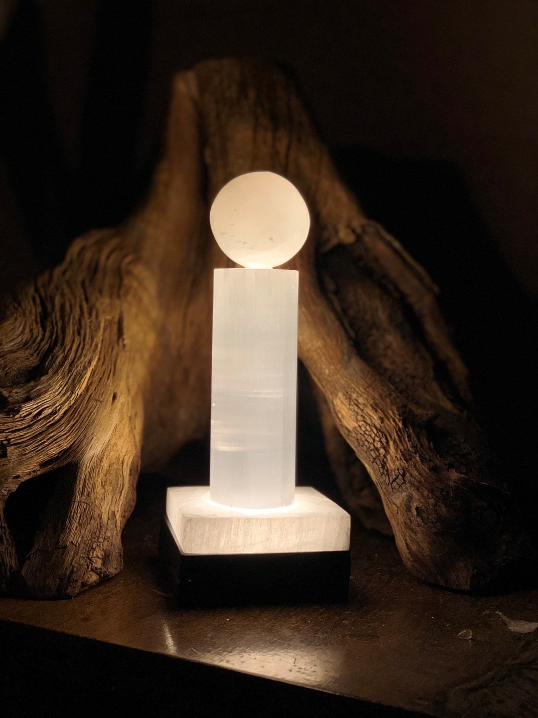 Selenite Lamp, Sacred Geometry Natural Crystal Lamp White Selenite ...