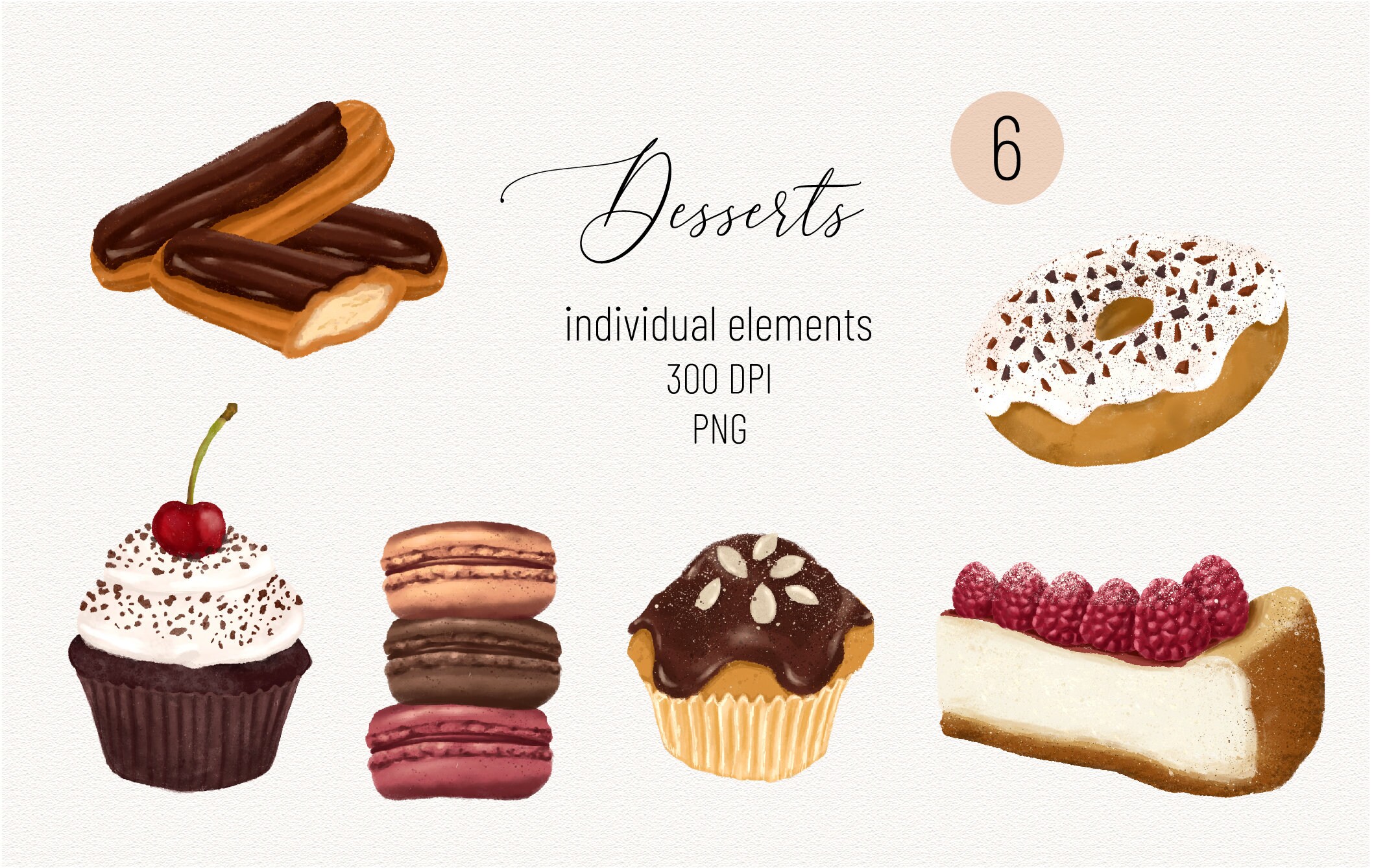 Watercolor Baked Goods Clip Art of Bread, Cakes, Desserts. Hand Painted ...