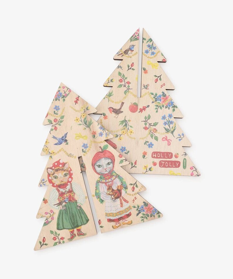 Japan Limited Nathalie Lete Christmas Tree,wood Ornament - Etsy