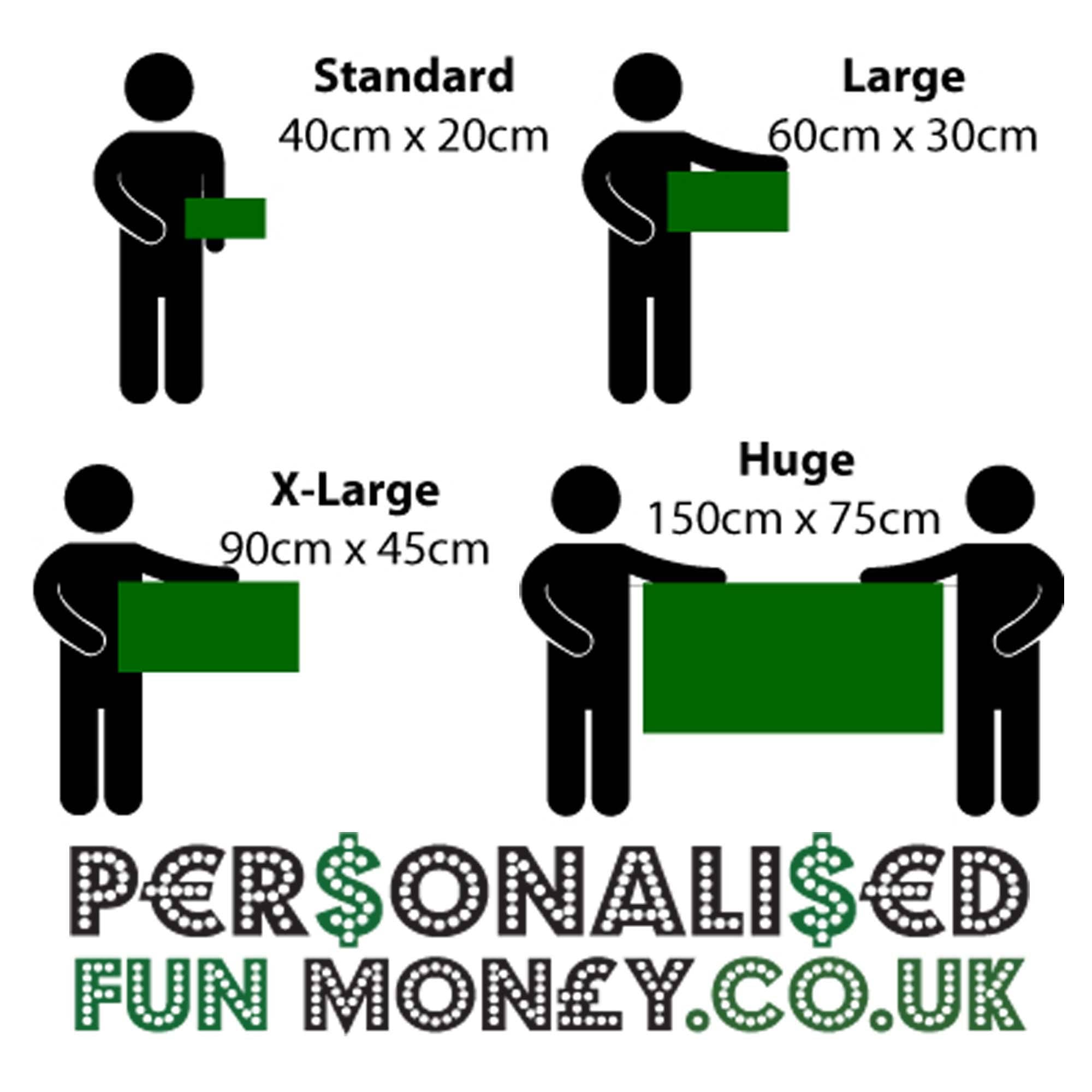 Personalised Giant Cheque Birthday Gift of Money Charity Presentation ...