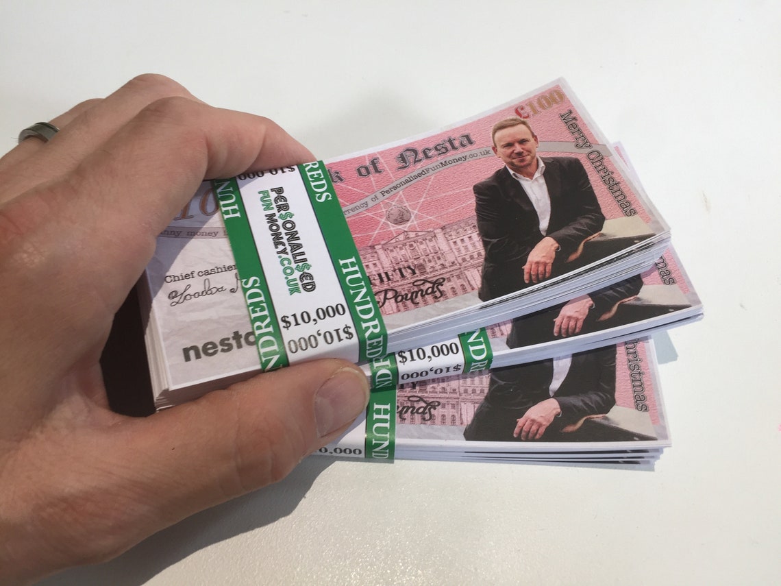 Personalised Fun Funny Money One Hundred Bank Notes Wedding Novelty ...