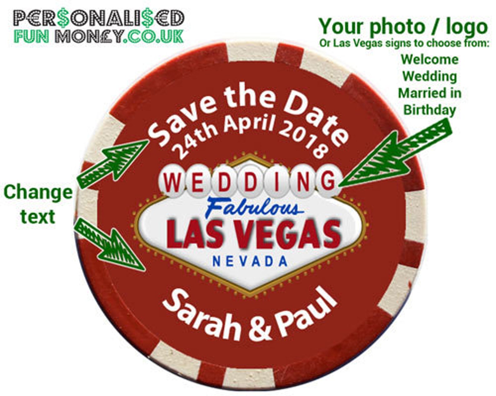 20 X Personalised Poker Chips Customised Casino Chips Made - Etsy UK