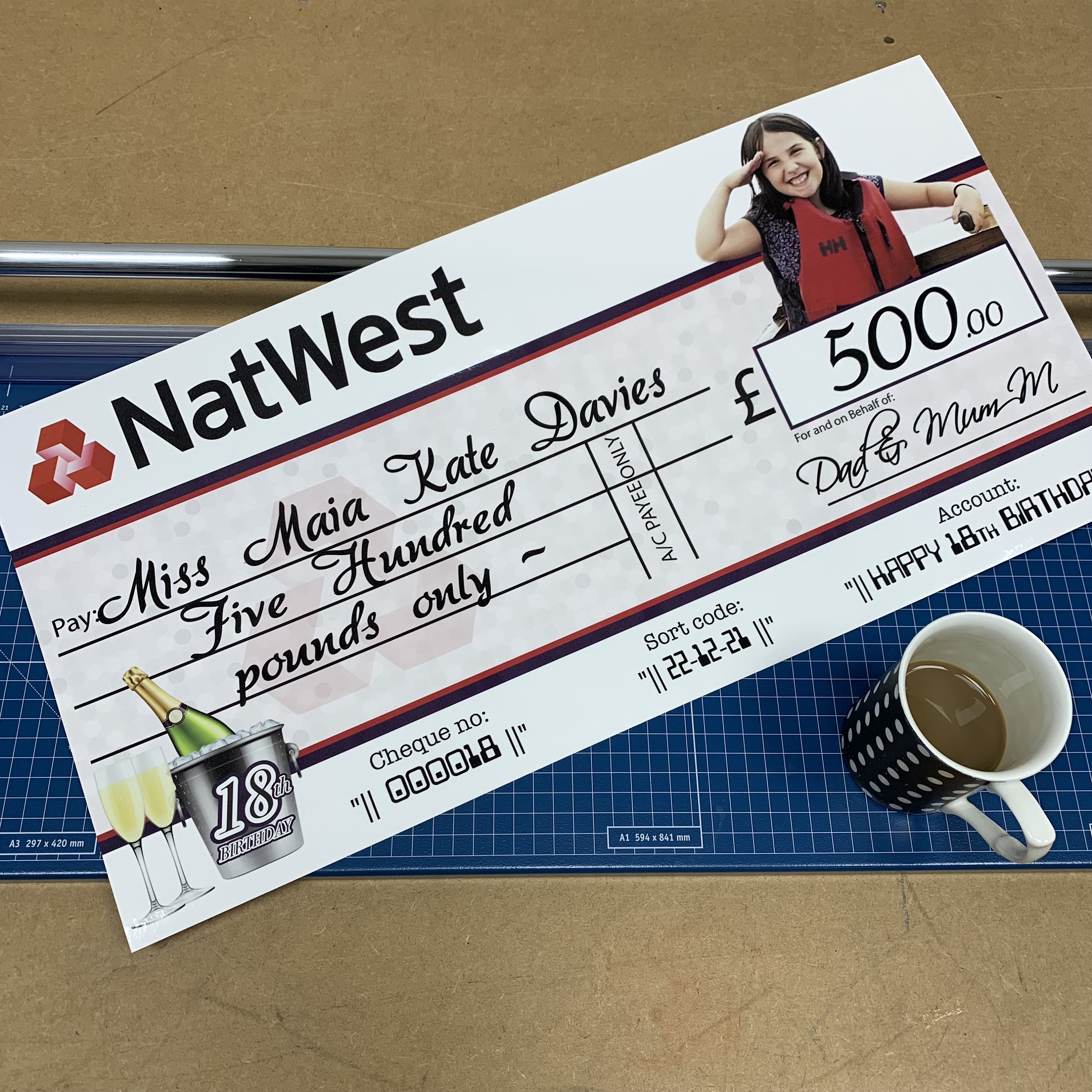 Personalised Giant Cheque Birthday Gift of Money Charity - Etsy UK