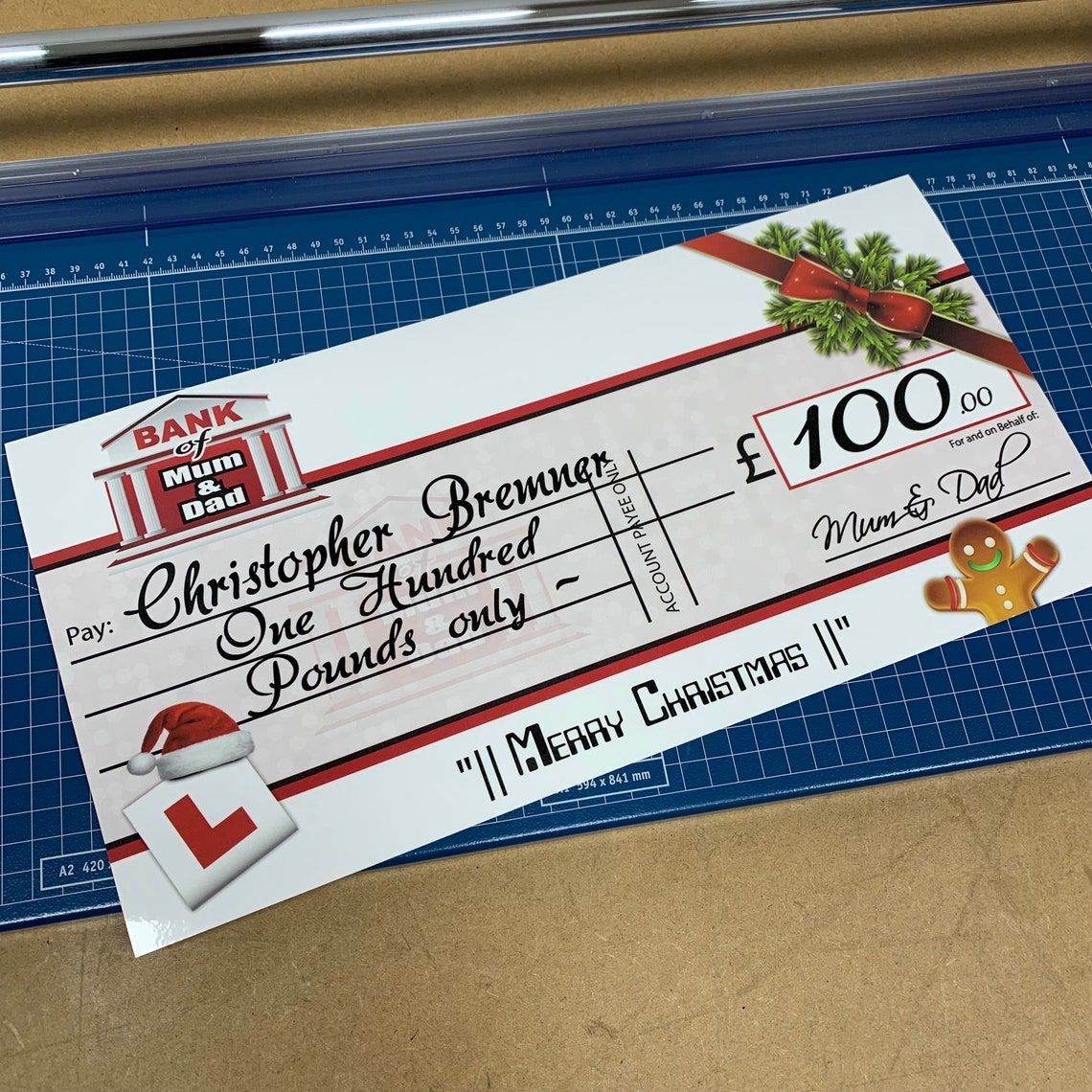 Personalised Giant Cheque Birthday Gift of Money Charity - Etsy UK