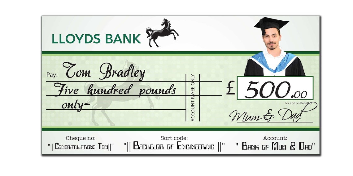 Personalised Giant Cheque Birthday Gift of Money Charity | Etsy