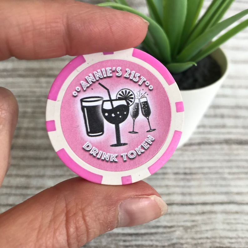 Drink Tokens Vouchers Party Casino Poker Chips Personalised | Etsy