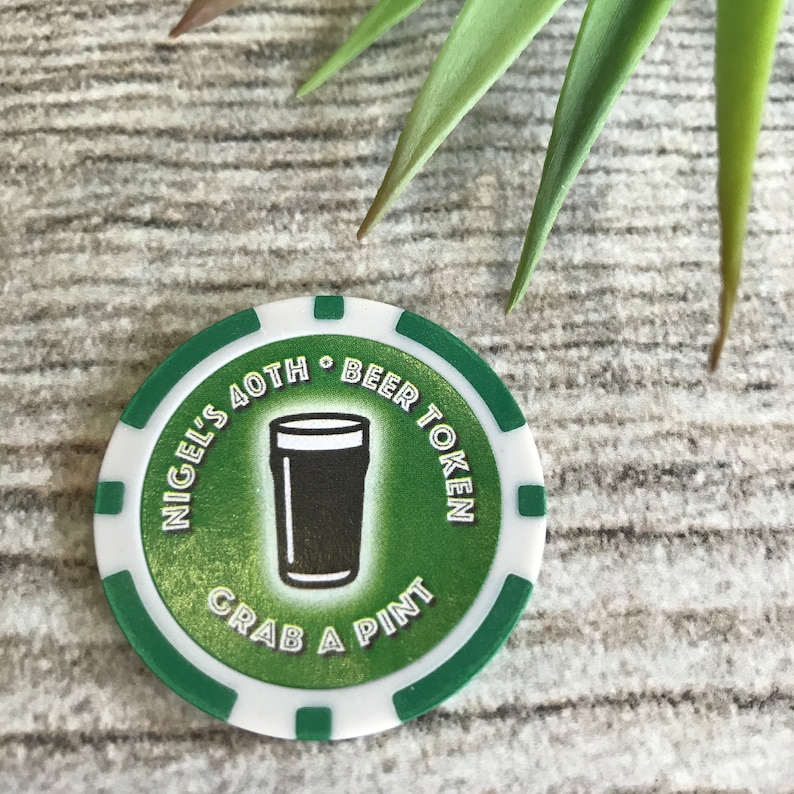 Drink Tokens Vouchers Party Casino Poker Chips Personalised | Etsy