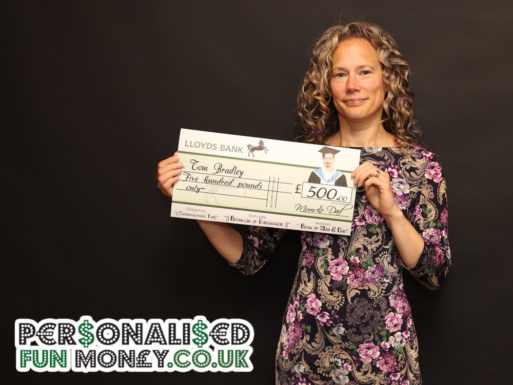 Personalised Giant Cheque Birthday Gift of Money Charity Presentation ...