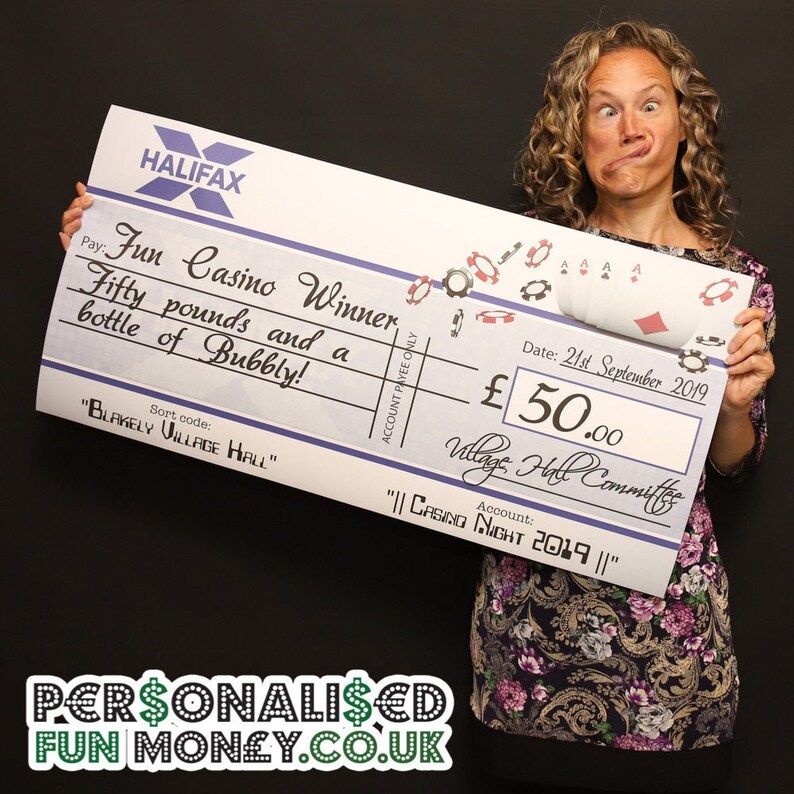 Personalised Giant Cheque Birthday Gift of Money Charity | Etsy