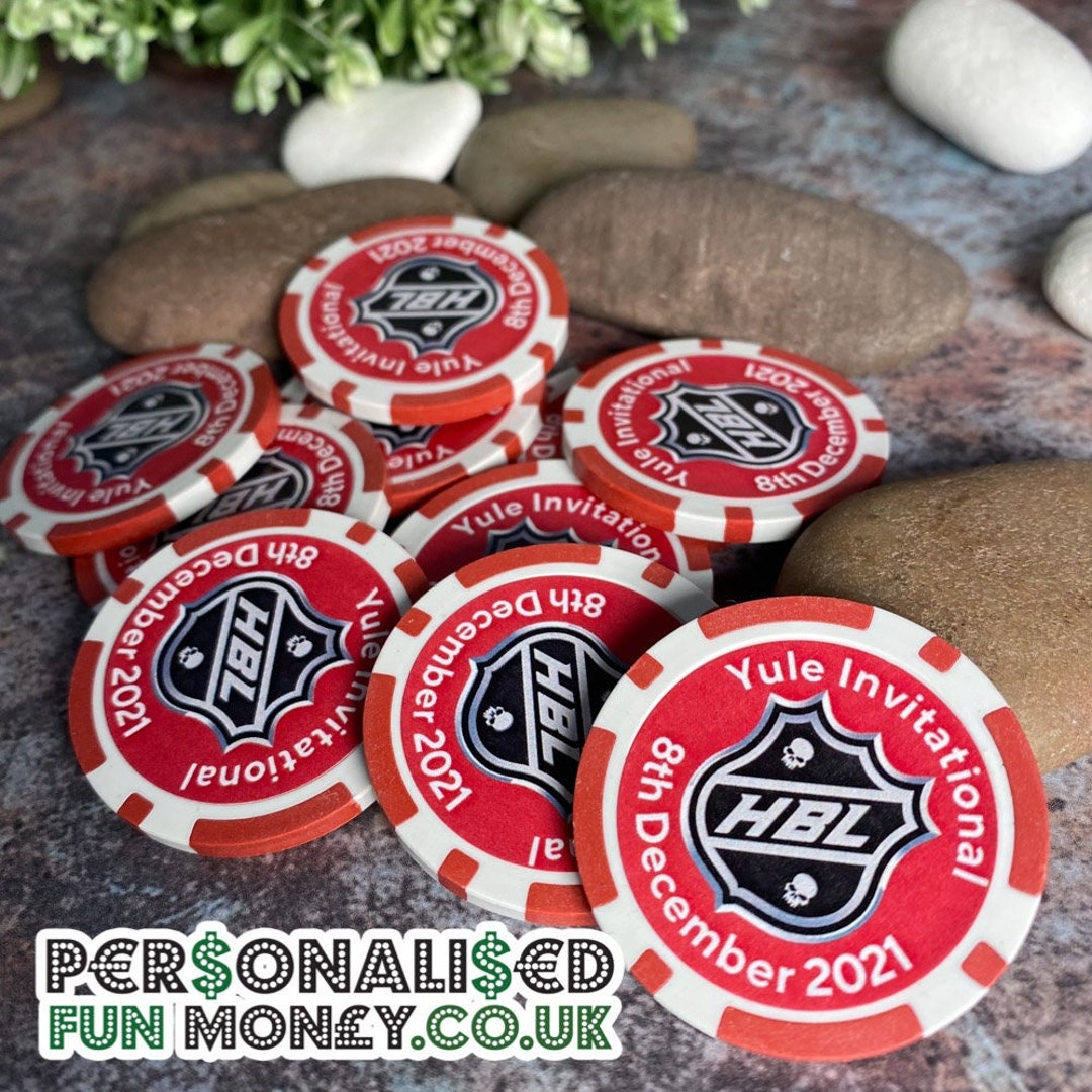 150 X Personalised Poker Chips Blackjack Chip Poker Gift Made in UK ...