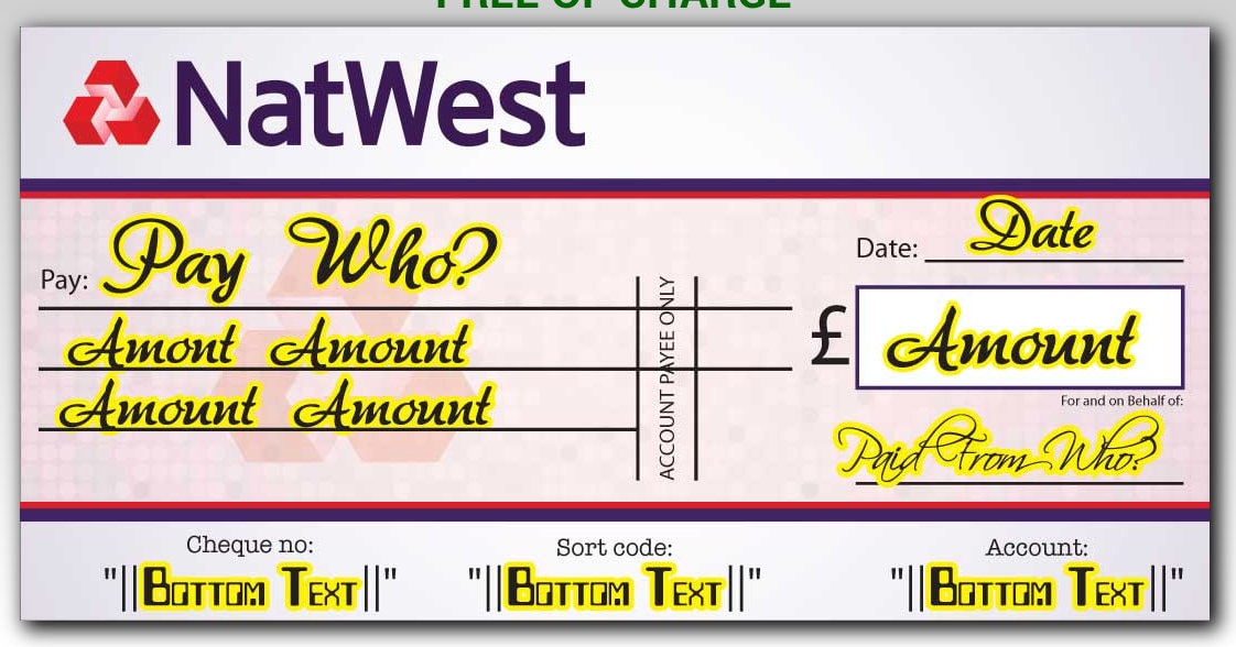 Personalised Giant Cheque Birthday Gift of Money Charity Presentation ...