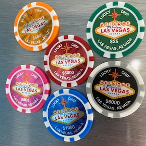 Las Vegas Poker Lucky Chip Gift Fridge Magnet Casino Gambler - Etsy