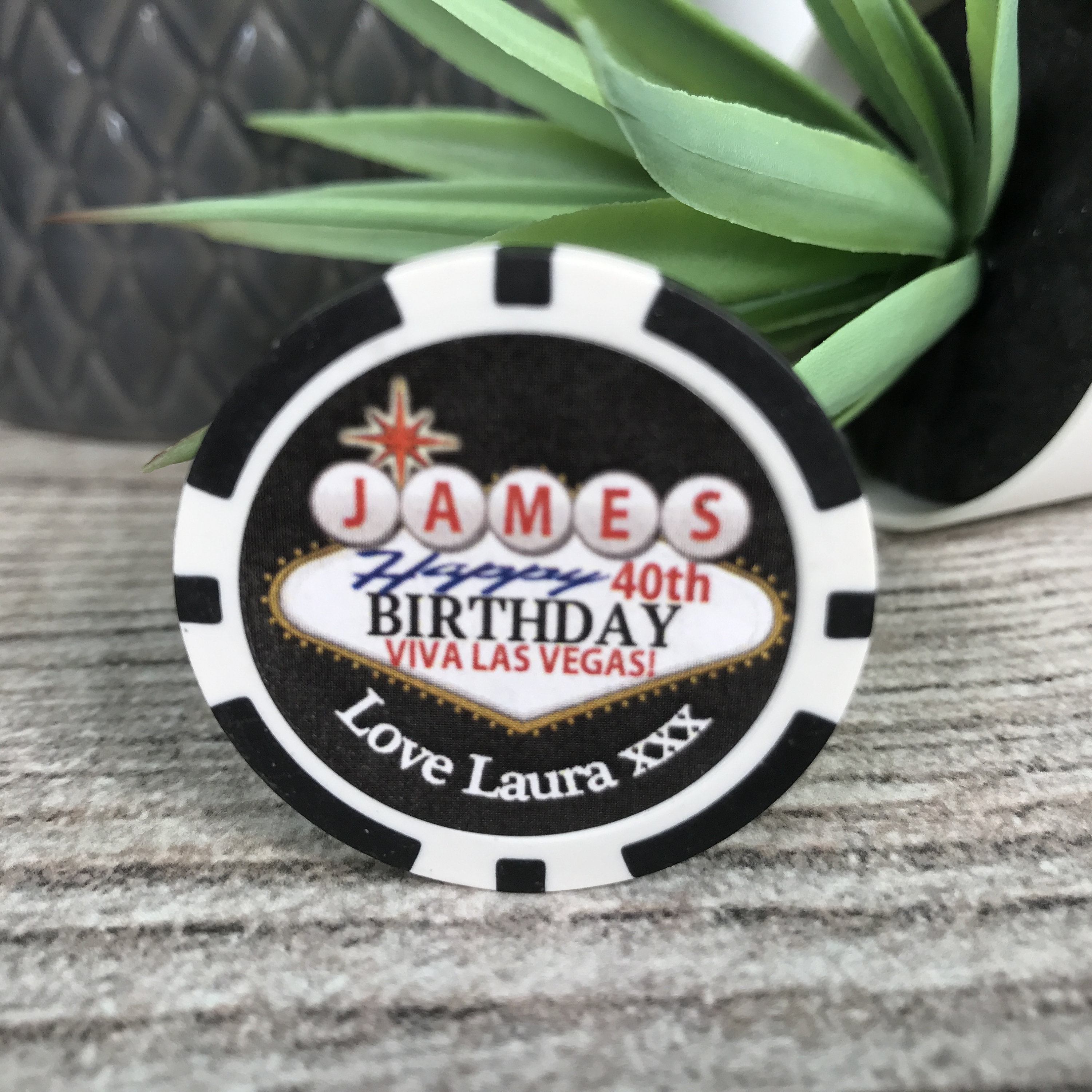 Personalised Poker Chip Casino Gift Blackjack Bespoke Unique Message ...
