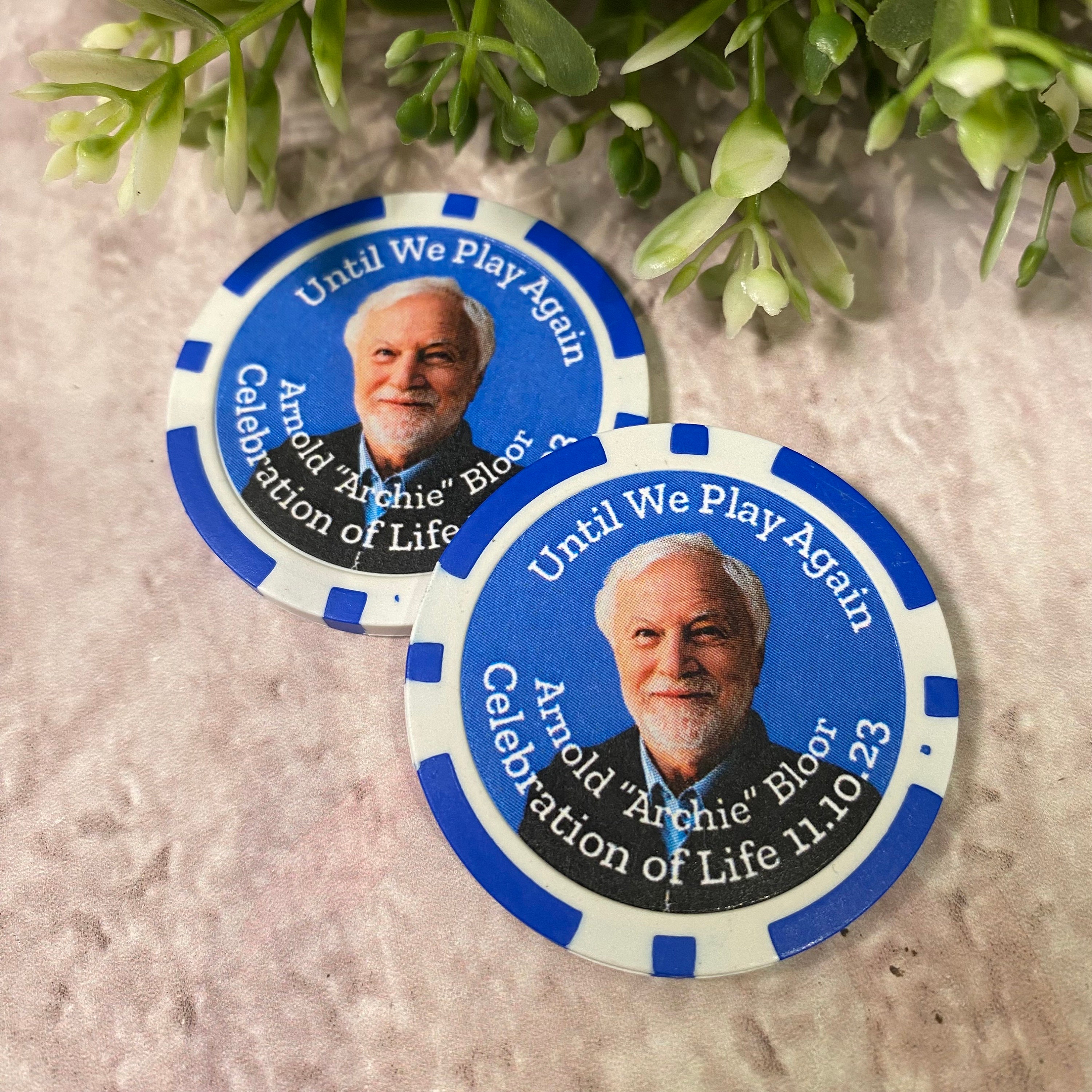 Memorial Poker Chip Personalised Remembrance Keepsake Casino Funeral ...