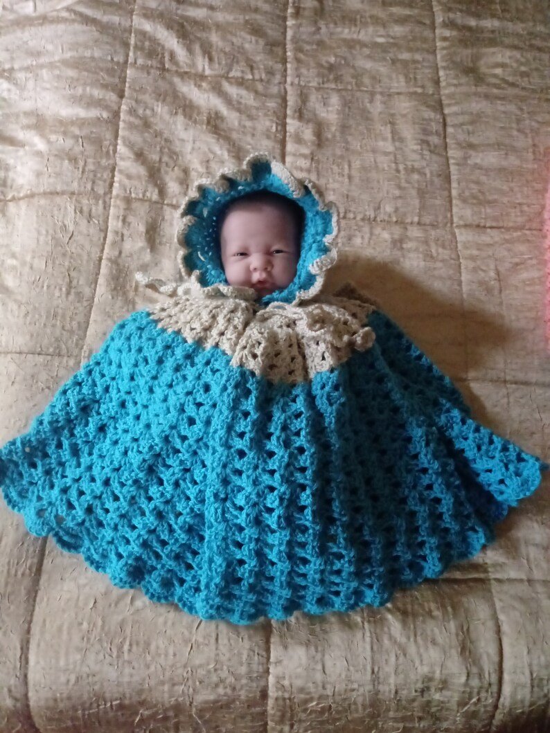 Crochet Baby Cape Crochet Baby Cloak-crochet Blue Cape-baby - Etsy