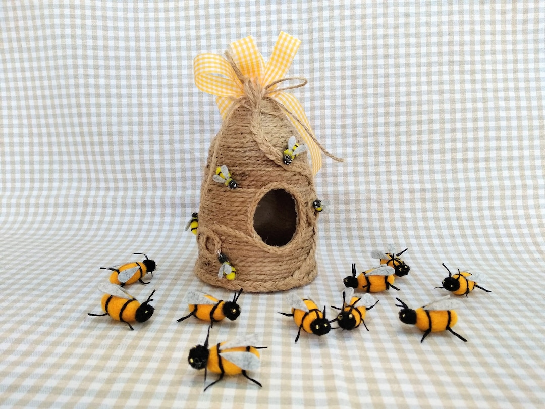Set of Beehive With Bees, Handmade Beehive With Bees, Gift Beehive With ...