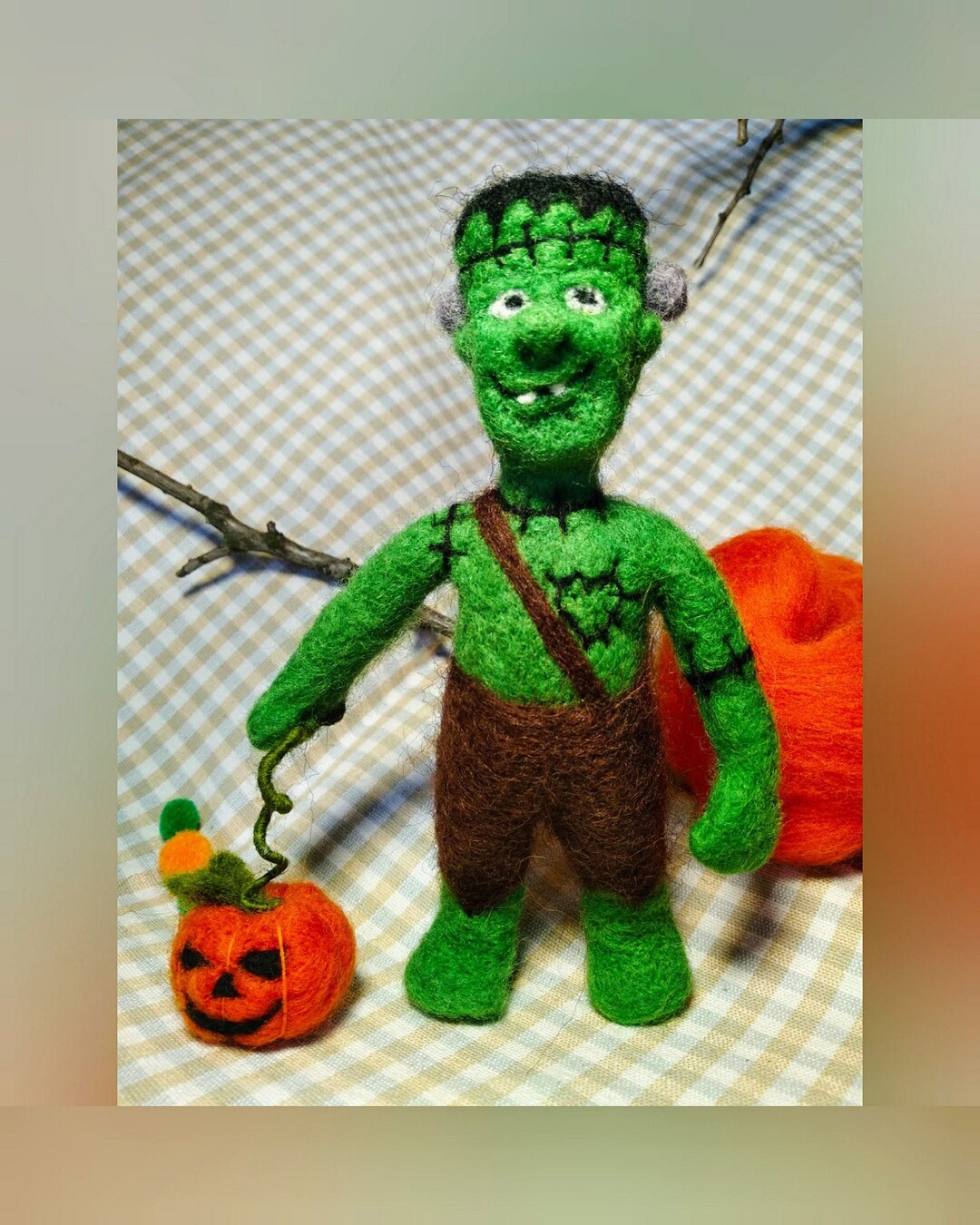 Halloween Frankenstein, Handmade Felt Frankenstein, Gift Halloween ...