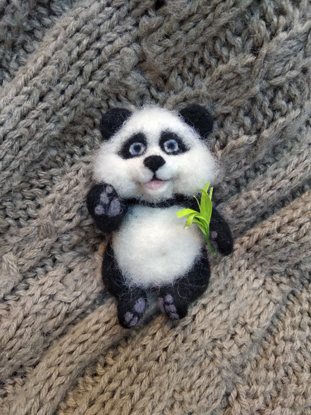 Panda Brooch, Wool Brooch, Handmade Brooch Mothers Day, Animal Brooch ...