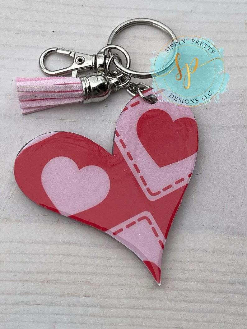 HEART ACRYLIC BLANK Clear Heart Acrylic Keychain Blank With - Etsy