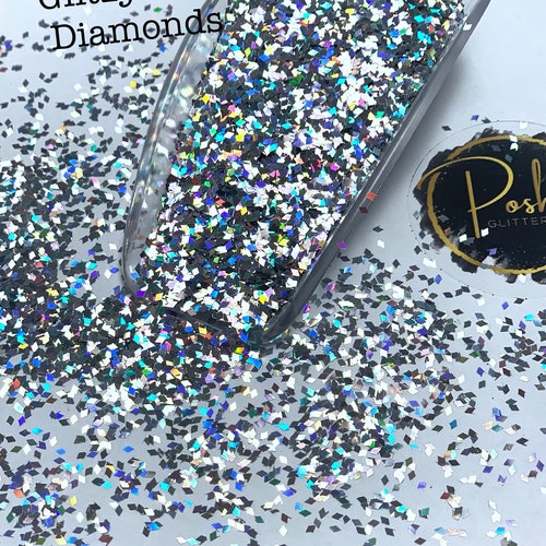 GLITZY HOLO Diamonds Silver Holographic DIAMOND Glitter - Etsy