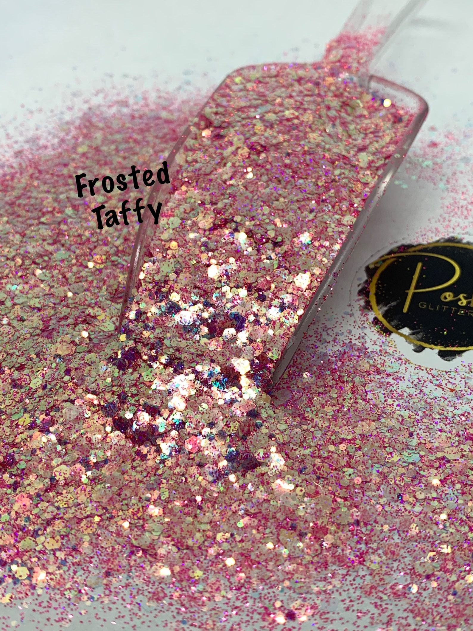 FROSTED TAFFY Pink Iridescent Holographic Glitter Mix, Chunky Bright ...