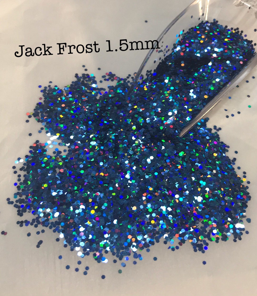 JACK FROST BLUE - 1.5MM - Blue Holographic Hex Cut Glitter - Polyester ...