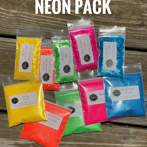 NEON Glitter PACK - FLUORESCENT - Ultra Fine Loose Glitter - Polyester ...