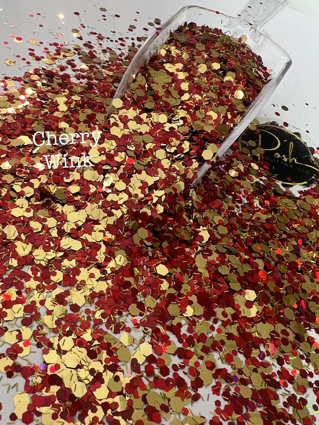 CHERRY WINK Red and Gold Chunky Glitter Mix Custom Blend, Polyester ...