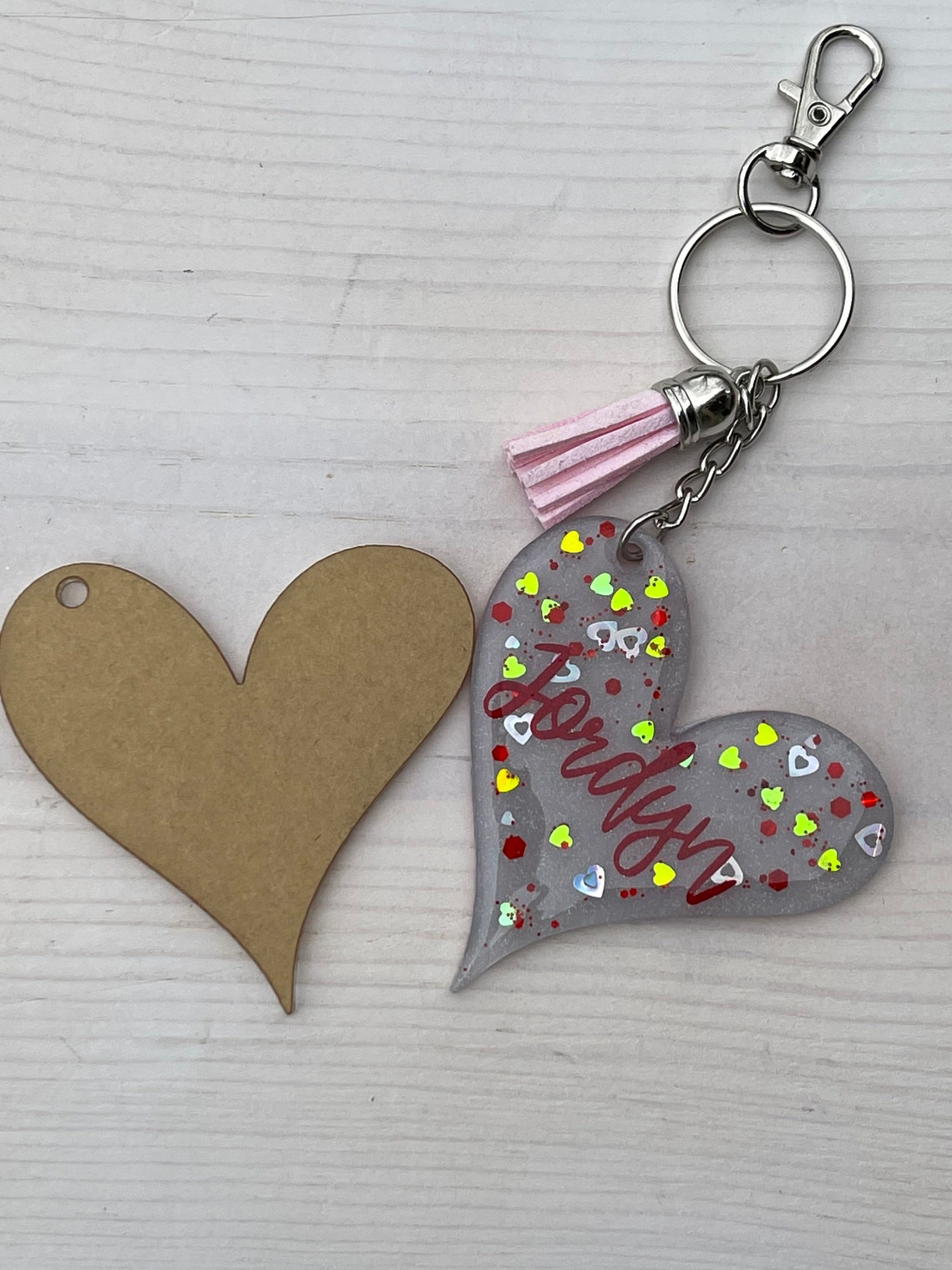 HEART ACRYLIC BLANK Clear Heart Acrylic Keychain Blank With - Etsy