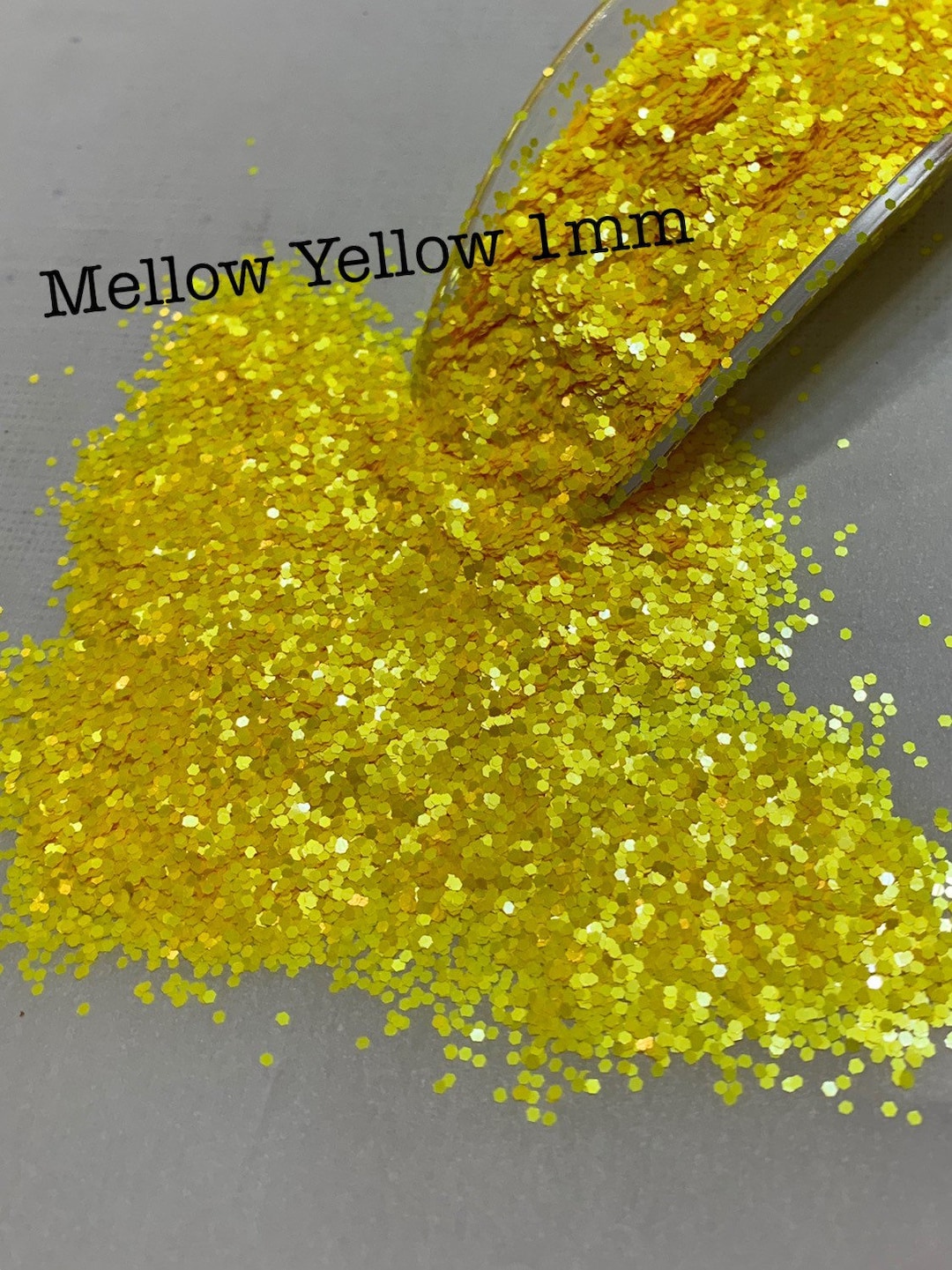 MELLOW YELLOW 1MM Glitter, Yellow Pearlescent 1MM Hex Cut, Fluorescent ...
