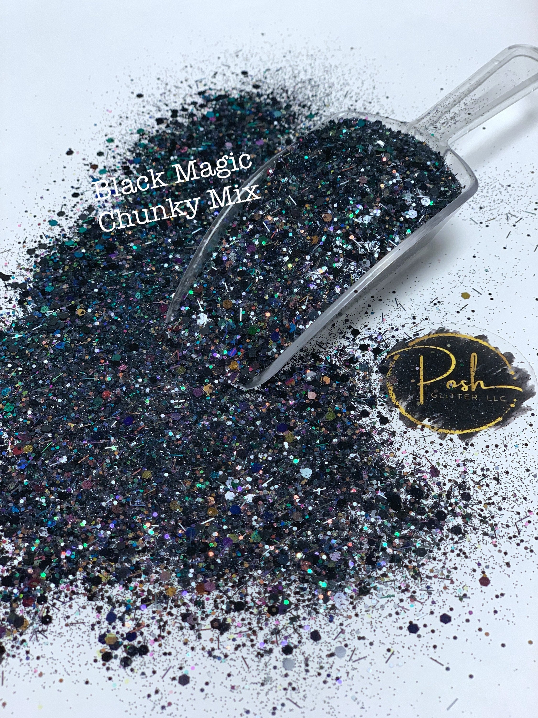 BLACK MAGIC CHUNKY Mix Black Chunky Holographic Glitter Mix - Etsy