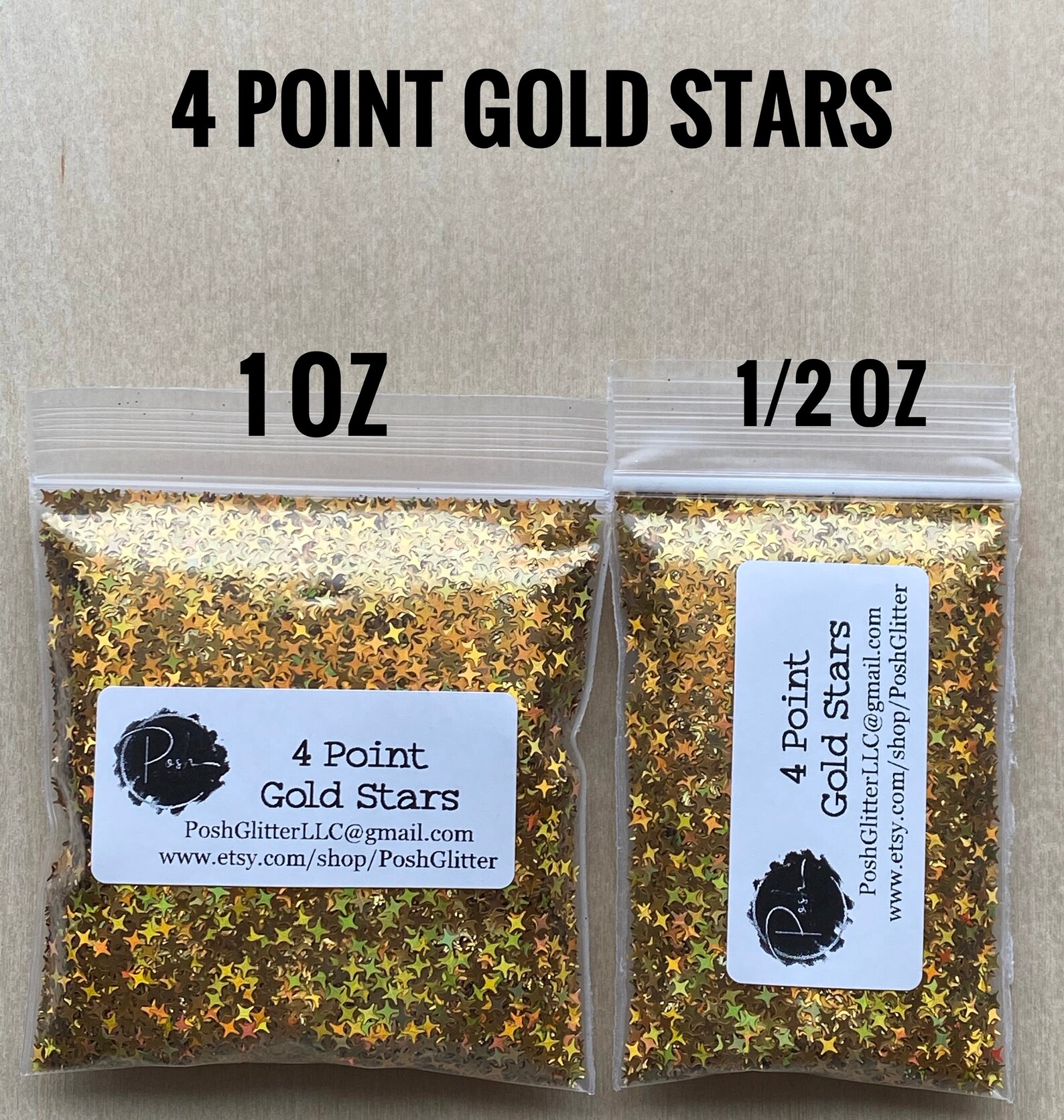 4 POINT STAR GOLD Holographic Star Glitter Gold 4 Point - Etsy