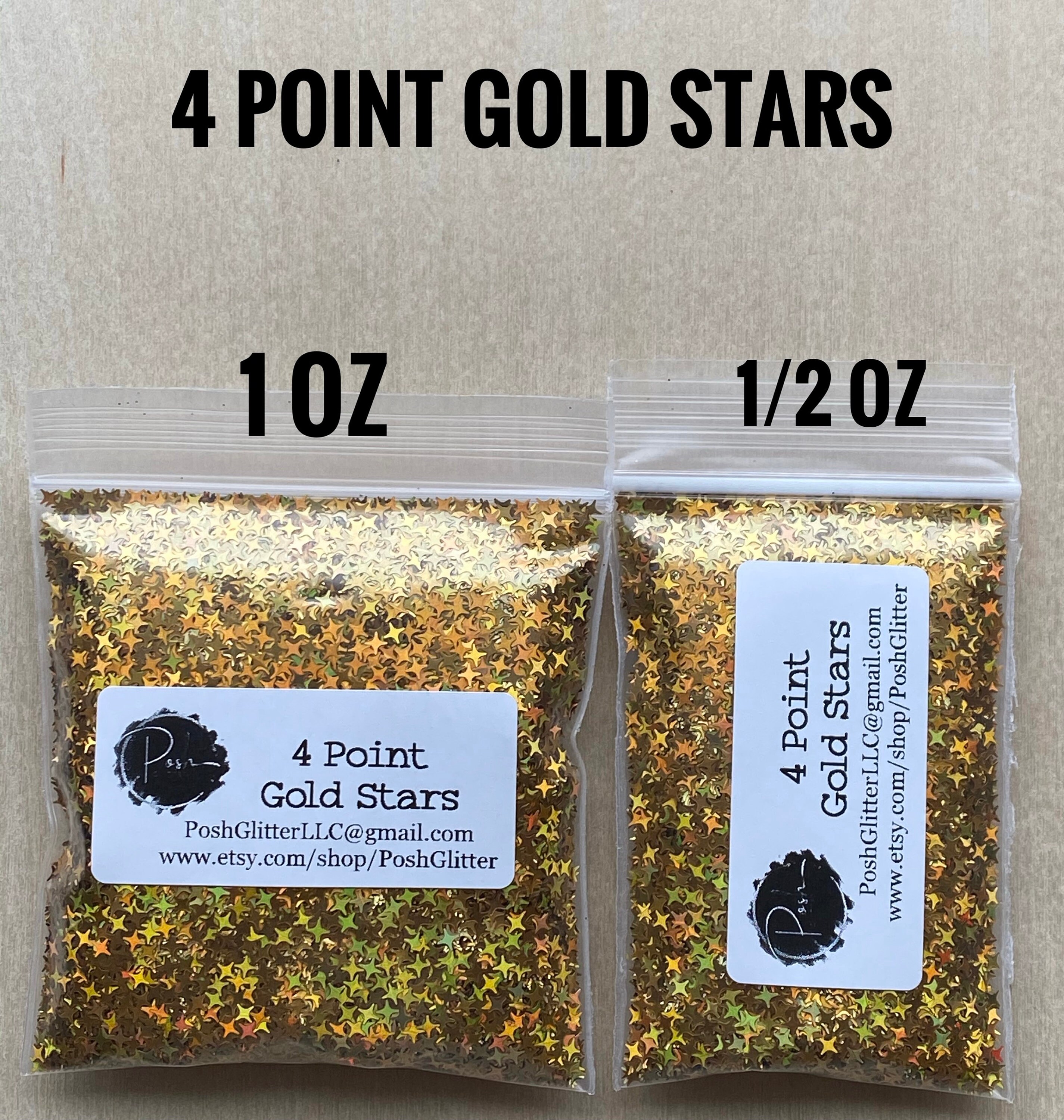 4 POINT STAR GOLD Holographic Star Glitter Gold 4 Point - Etsy