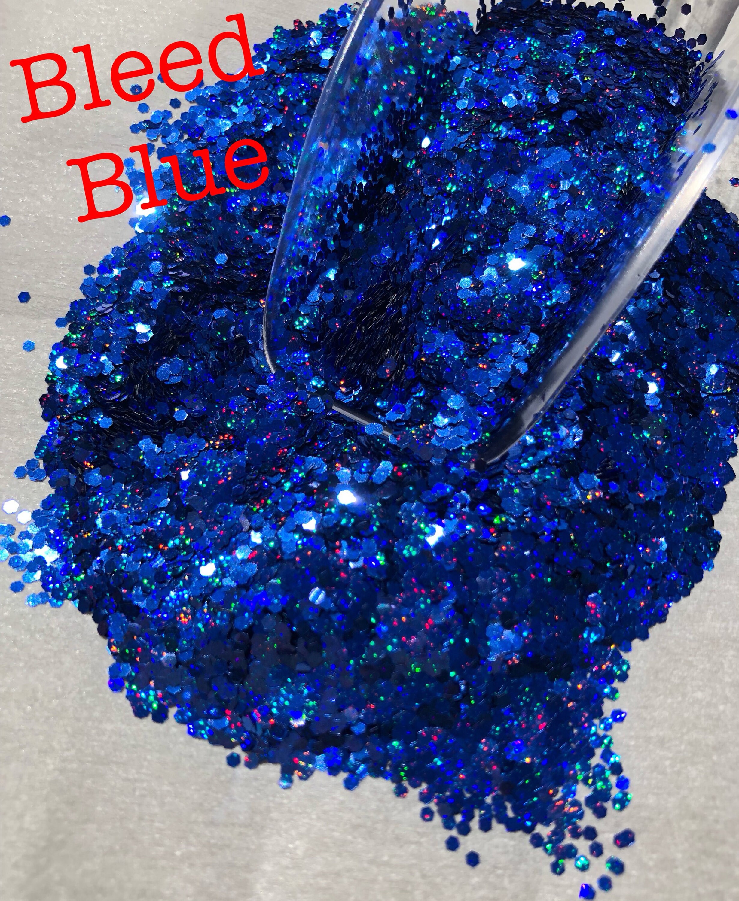BLEED BLUE HOLO 1.5MM Blue Glitter Holographic Hex Cut - Etsy
