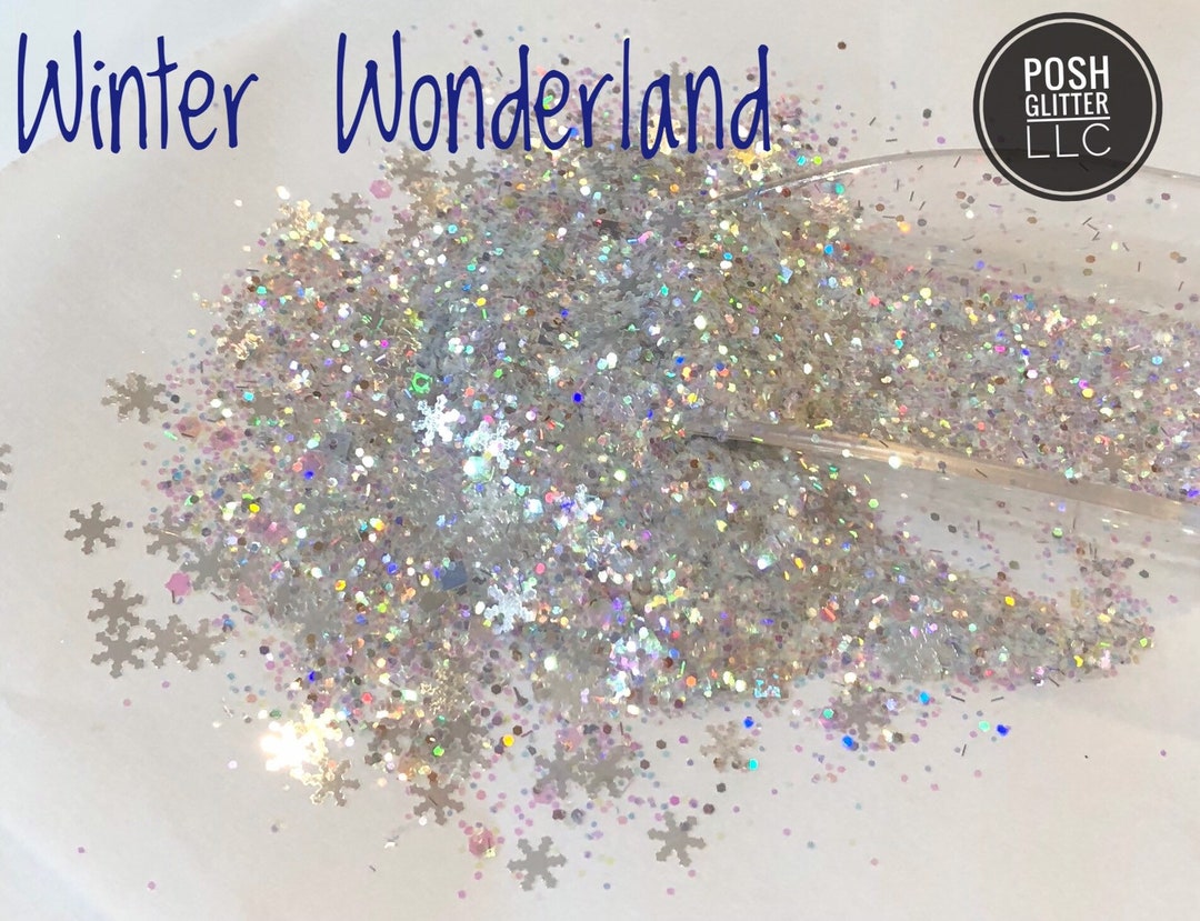 WINTER WONDERLAND White Silver Chunky Glitter Mix, Snowflake Glitter ...