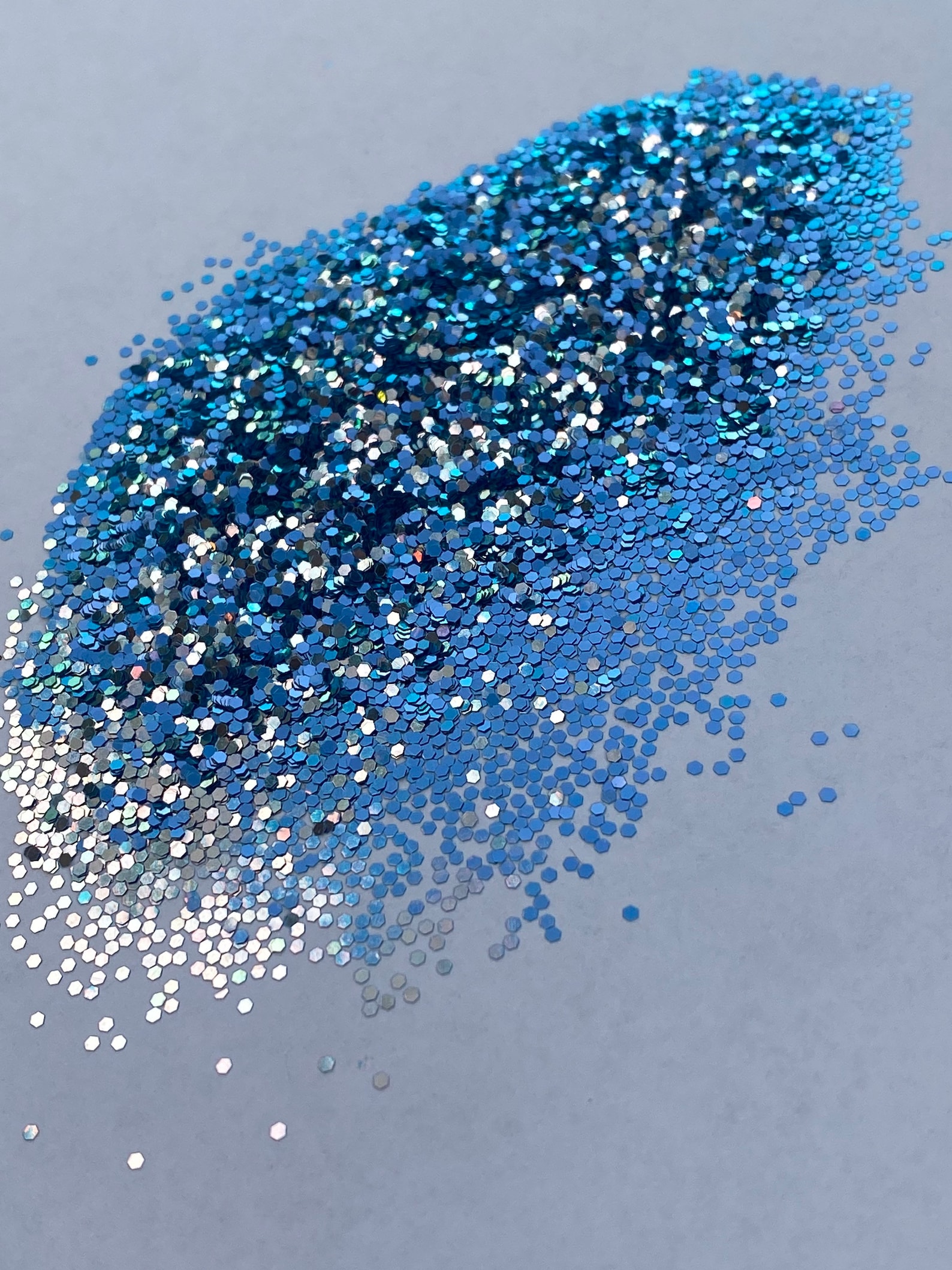 ICE BLUE 1MM - Light Blue Silver Color Shift Glitter - Hex Cut ...