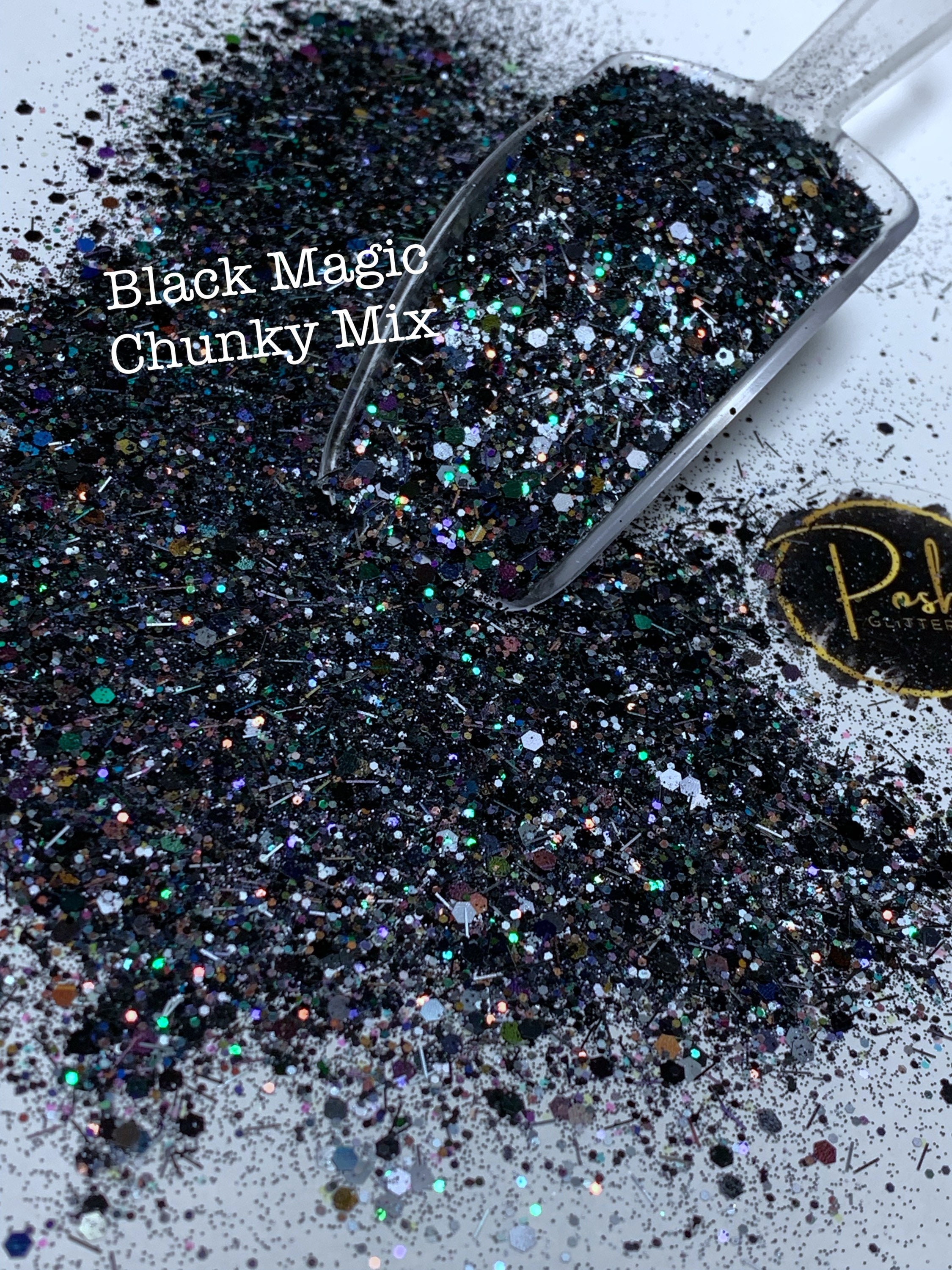 BLACK MAGIC CHUNKY Mix Black Chunky Holographic Glitter Mix - Etsy