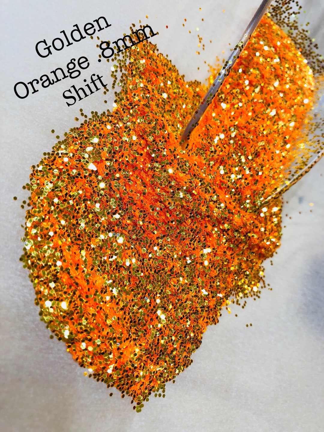 GOLDEN ORANGE .8MM - Color Shift - Orange Gold Hex Cut Glitter ...