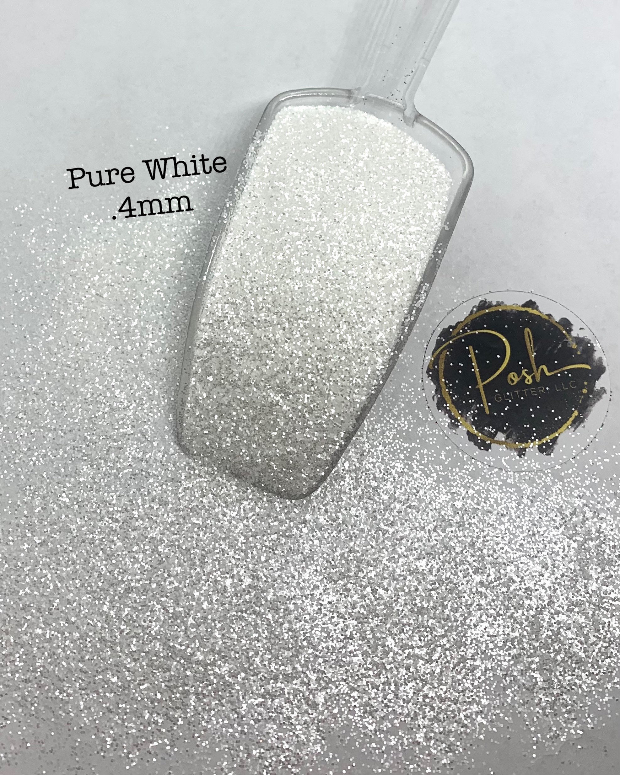 PURE WHITE .4MM - Fine Pearlescent White Glitter - White Glitter - Hex ...